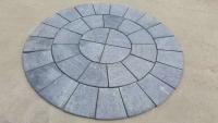 China Black Quartzite Circle Pavers 60cm Plaza Paving Stone Medallion Patio Stones for sale