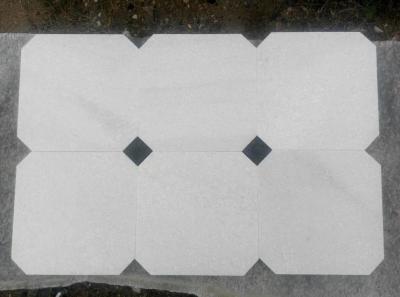 China White Quartzite Patterned Floor Tiles 60x60cm Flamed Surface Natural Stone for Indoor Outdoor for sale