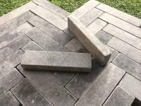 China Natural Chinese Blue Limestone Tumbled Strip Stone 200x50x25mm Floor and Wall Tile for sale