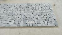 China Blue Limestone Tumbled Gravels on Mesh 500x500x25mm Flagstone Pavers for Walkway Wall Tiles for sale
