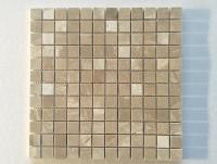 China Chinese Travertine Mosaic Tile Polished Coffee Beige 305x305mm Wall Stone for sale