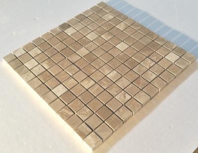 China Chinese Travertine Mosaic Tile Polished Coffee Beige 305x305mm Wall Stone for sale