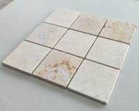 China Beige Travertine Mosaic Tile 305x305mm Natural Stone Wall Mosaic for Interior Exterior Decoration for sale