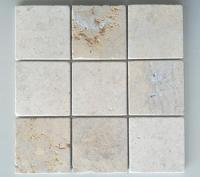China Beige Travertine Mosaic Tile 305x305mm Natural Stone Wall Mosaic for Interior Exterior Decoration for sale