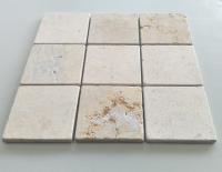 China Beige Travertine Mosaic Tile 305x305mm Natural Stone Wall Mosaic for Interior Exterior Decoration for sale