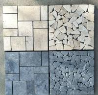 China Beige Travertine Mosaic Tile 305x305mm Natural Stone Wall and Floor Mosaic for sale