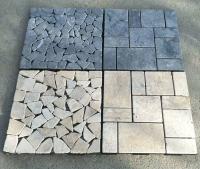 China Beige Travertine Mosaic Tile 305x305mm Natural Stone Wall and Floor Mosaic for sale