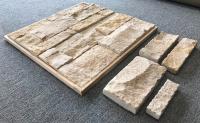 China Beige Travertine Field Stone Veneer 100-400mm Loose Ledgestone Thin Stone Wall Cladding for sale