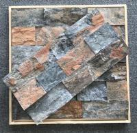 China Bronzing Limestone Ledger Panels 600x300mm Natural Split Stone Veneer for Wall Cladding for sale