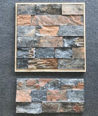 China Bronzing Limestone Ledger Panels 600x300mm Natural Split Stone Veneer for Wall Cladding for sale