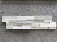 China Blue Marble 3D Stone Panels Light Grey Culture Stone Stacked Stone Veneer 600x150mm for sale