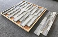 China Blue Marble 3D Stone Panels Light Grey Culture Stone Stacked Stone Veneer 600x150mm for sale
