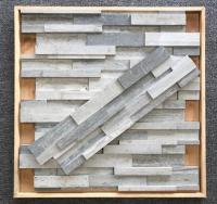 China Blue Marble 3D Stone Panels Light Grey Culture Stone Stacked Stone Veneer 600x150mm for sale