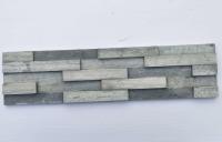 China Blue Marble 3D Ledger Panels Light Grey Culture Stone Veneer 600x150mm Wall Cladding for sale