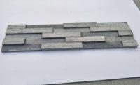 China Blue Marble 3D Ledger Panels Light Grey Culture Stone Veneer 600x150mm Wall Cladding for sale