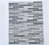 China Blue Marble 3D Ledger Panels Light Grey Culture Stone Veneer 600x150mm Wall Cladding for sale