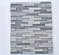 China Blue Marble 3D Ledger Panels Light Grey Culture Stone Veneer 600x150mm Wall Cladding for sale