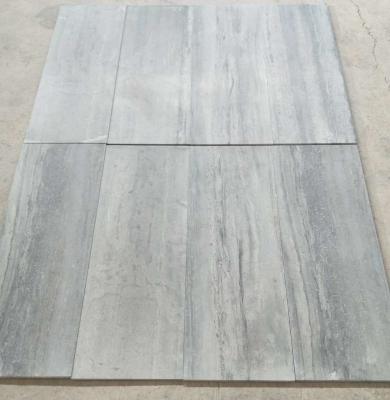 China Polished Blue Marble Tile 30x60cm Light Grey Natural Stone Floor and Wall Tile for sale