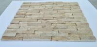 China Chinese Travertine 3D Ledger Panels Natural Stone Veneer 600x150mm Stacked Stone for sale