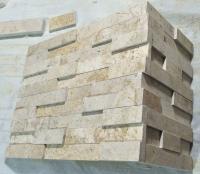 China Chinese Travertine 3D Ledger Panels Natural Stone Veneer 600x150mm Stacked Stone for sale