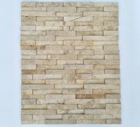 China Chinese Travertine 3D Ledger Panels Natural Stone Veneer 600x150mm Stacked Stone for sale