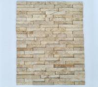 China Chinese Travertine 3D Ledger Panels Natural Stone Veneer 600x150mm Stacked Stone for sale