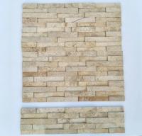 China Chinese Travertine 3D Ledger Panels Natural Stone Veneer 600x150mm Stacked Stone for sale