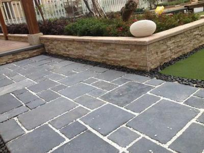 China Blue Limestone Walkway Pavers 30mm Natural Patio Stones for Outdoor Flooring for sale