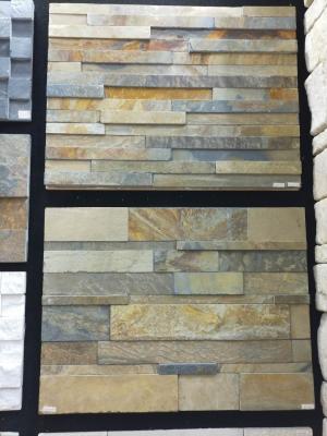 China Split Face Multicolor Slate Stacked Stone Cladding 600x150x15-25mm Natural Ledger Panels for sale