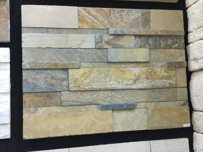 China Rusty Slate Stone Veneer Multicolor Culture Stone Wall Panels 600x150mm Natural Split for sale
