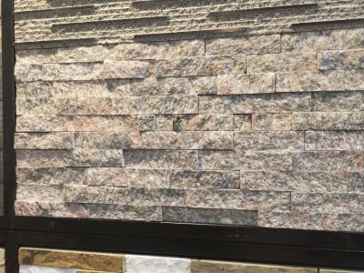 China Rose Granite Culture Stone Natural Stone Cladding Ledger Stone Panels 600x150mm for sale