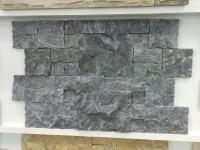 China Black Limestone Ashlar Stone Veneer 60-90mm Natural Split Tumbled Wall Stone for sale