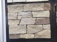 China Yellow Granite Stone Veneer with Steel Wire Back 50x50cm Natural Wall Cladding for sale