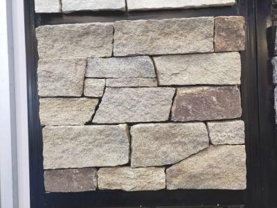 China Yellow Granite Stone Veneer with Steel Wire Back 50x50cm Natural Wall Cladding for sale