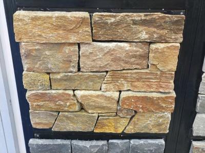 China Rustic Quartzite Stone Veneer with Steel Wire Back,Quartzite Wall Cladding for sale