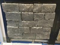 China Black Limestone Stone Veneer Steel Wire Back 50x50cm Natural Ledger Wall Cladding for sale