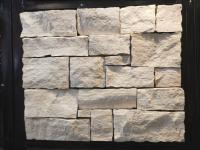 China White Wood Grain Marble Stone Veneer 50x50cm Steel Wire Back Natural Ledger Wall Cladding for sale