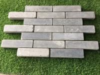 China Natural Chinese Blue Limestone Antique Tumbled Wall Bricks 200x50x25mm Flooring Tiles for sale