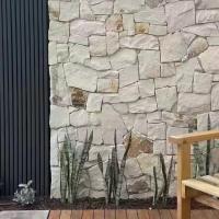 China White Sandstone Irregular Random Flagstone for Wall Decor 200m2 per Order for sale
