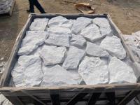 China White Marble Random Flagstone Wall Cladding Natural Split Finish 2.5-3cm Thickness for Interior Exterior for sale
