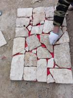 China Beige Limestone Random Flagstone Natural Split Wall Cladding 200m2 MOQ for Outdoor Indoor for sale
