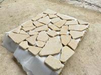 China Beige Limestone Random Flagstone 2-3cm Thick for Wall Cladding Flooring Walkway for sale
