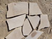 China Beige Limestone Honed Random Flagstone 10-50cm Walkway Patio Flooring Wall Cladding for sale