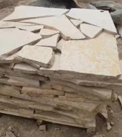 China Beige Limestone Honed Random Flagstone 10-50cm Walkway Patio Flooring Wall Cladding for sale