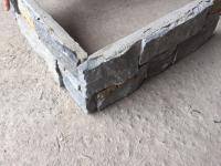 China Blue Quartzite Natural Stacked Stone Wall Cladding 600x150mm Cement Back for sale