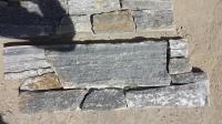 China Blue Quartzite Natural Stacked Stone Wall Cladding 600x150mm Cement Back for sale