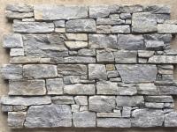 China Blue Quartzite Natural Stacked Stone Wall Cladding 600x150mm Cement Back for sale
