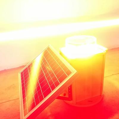 China VRLA Battery Solar Aircraft Warning Light 2000cd Medium Intensity AWL with 20W Solar Panel and 120h Autonomy for sale