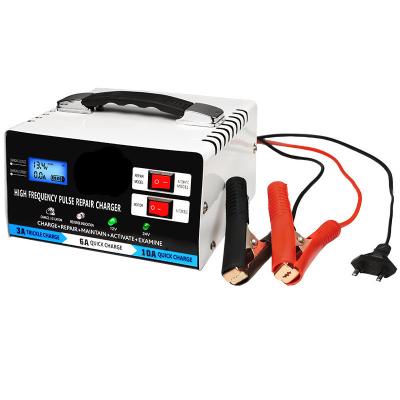 China Intelligent 12V 12A 24V 6A Car Battery Charger Automatic Lead Acid Battery Charger 220V for sale
