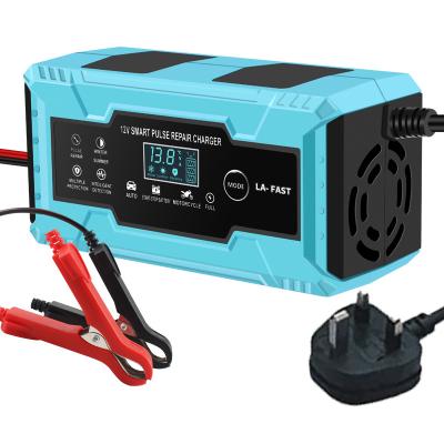 China Intelligent 12V 8A 3-Stage AGM Lead Acid Battery Charger 90% Efficiency Overload Protection for sale
